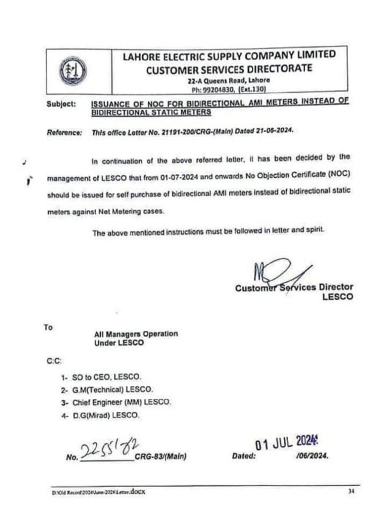 LESCO Bans Green Meter Used in Solar Panel System