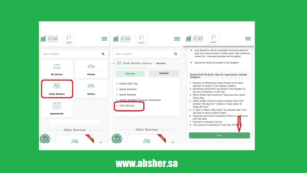 How to Issue Exit Re-entry Visa from Absher in Saudi Arabia?